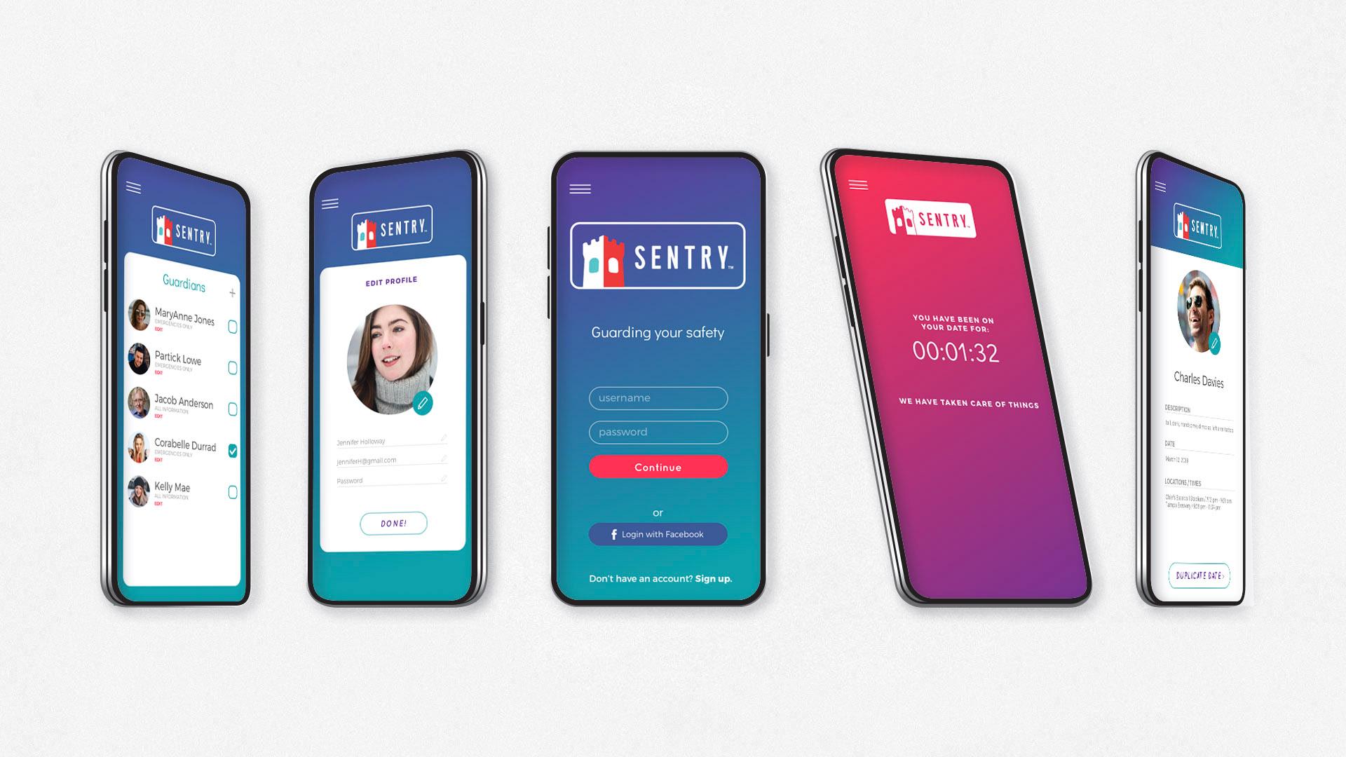 Rebecca Creates: Badass Work: Sentry Brand Design + App UI